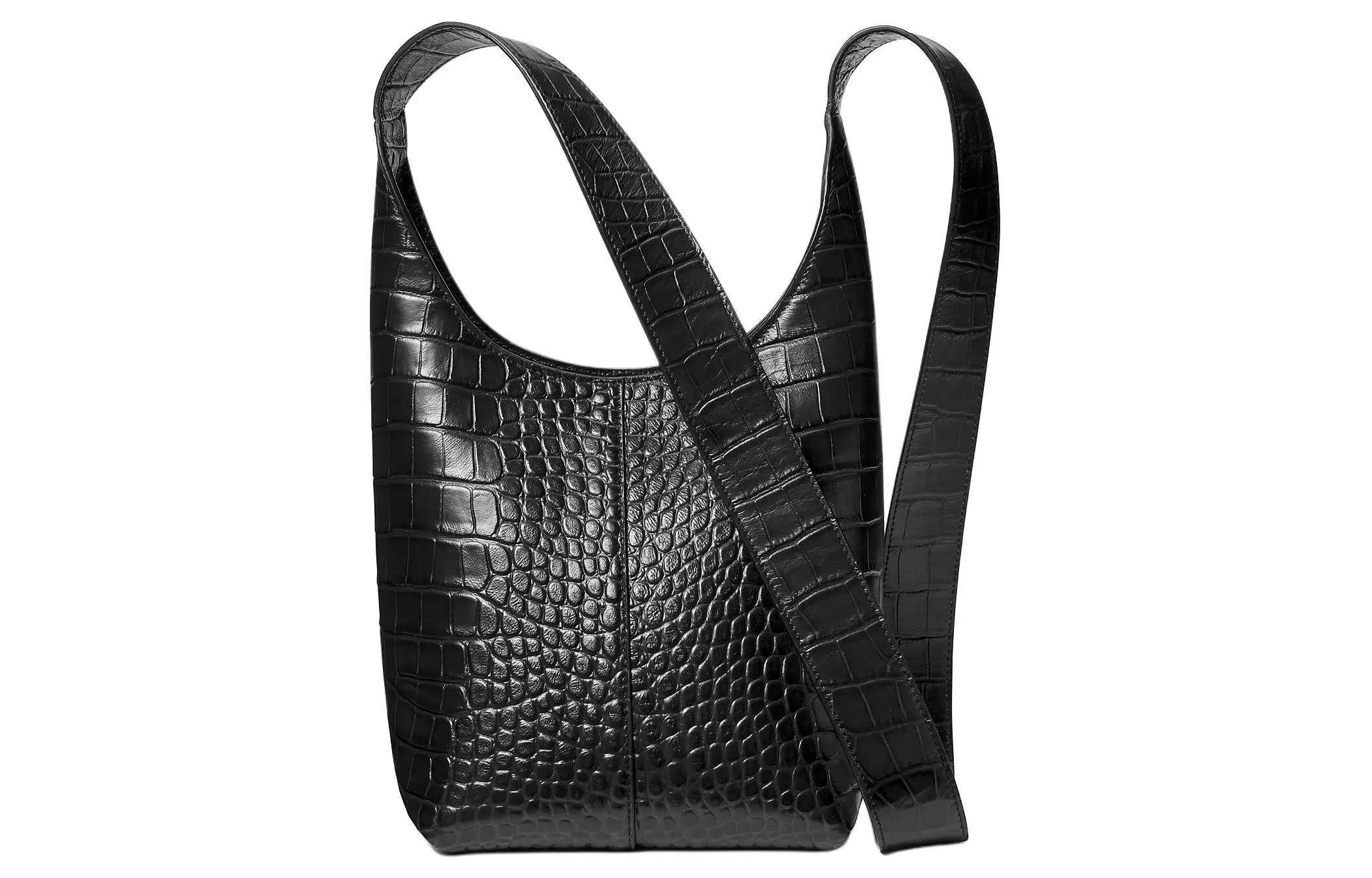 MICHAEL KORS Dede Mini Crocodile Embossed Leather Hobo Bag - POIZON
