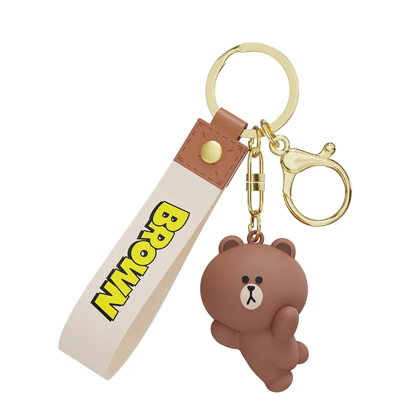 LINE FRIENDS Brown Bear Keychains Unisex - POIZON