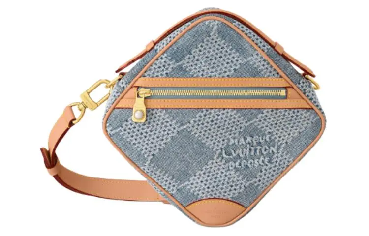 LOUIS VUITTON Chess Messenger Damier Denim 3D Blue Denim - POIZON