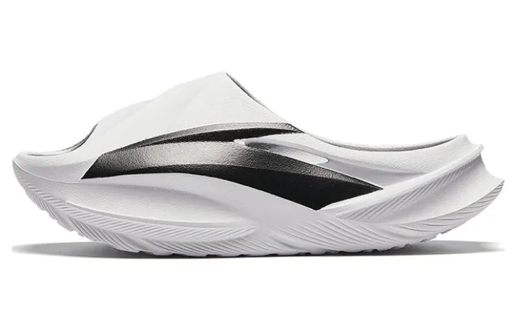 ANTA Life Collection Slide Slippers Men Silver/Basic Black - POIZON