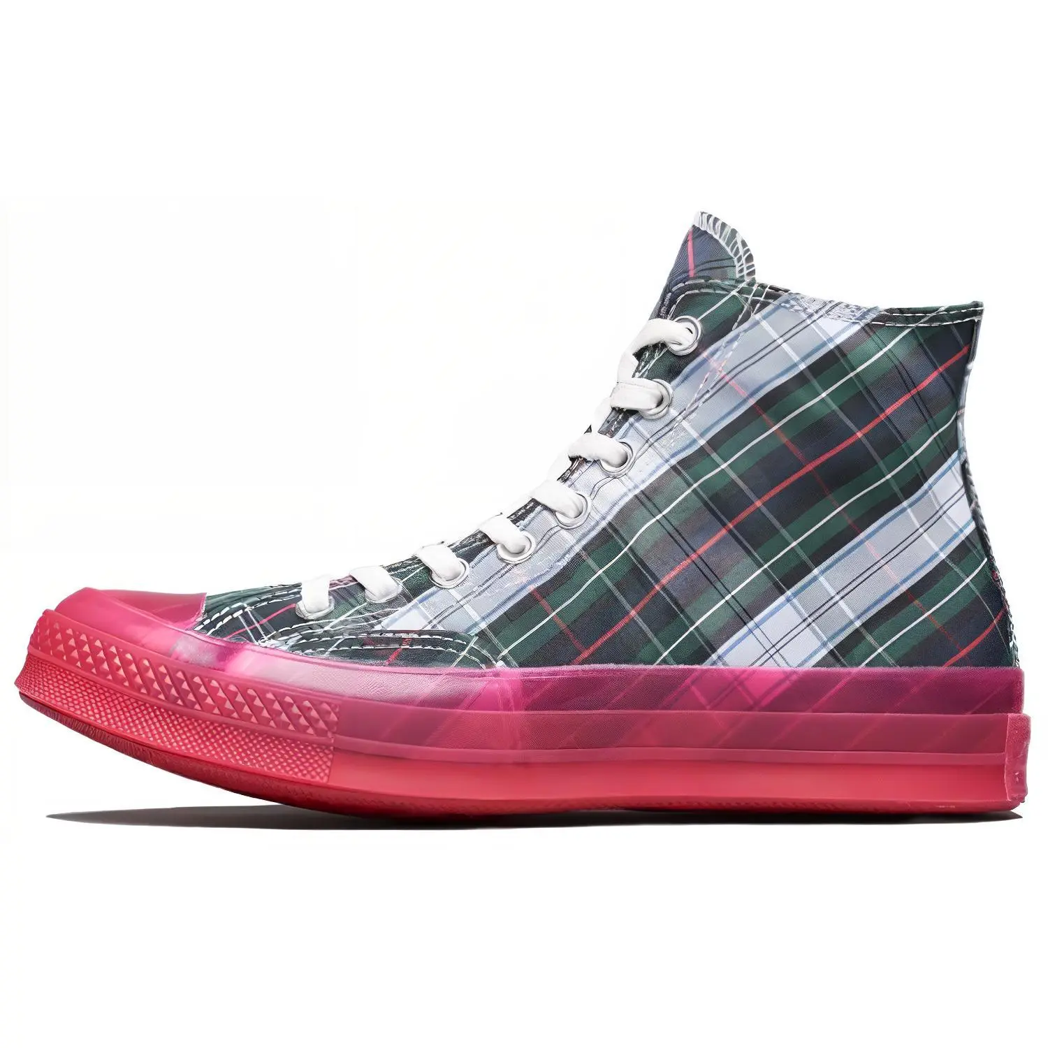 Converse Chuck Taylor All Star 70 Hi Plaid Translucent Midsole Red - POIZON