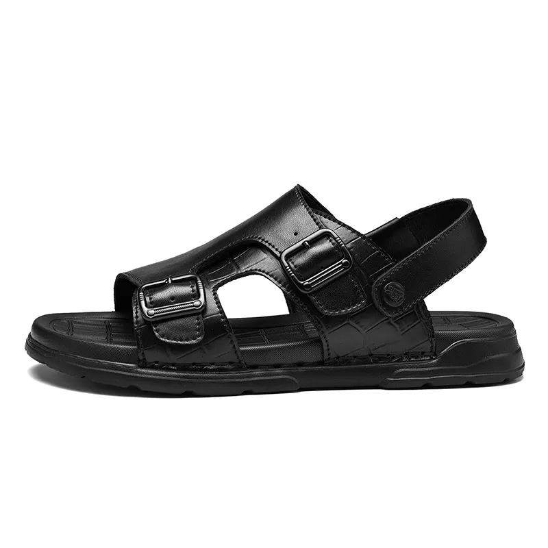 SEPTWOLVES Beach Sandals Unisex Black - POIZON