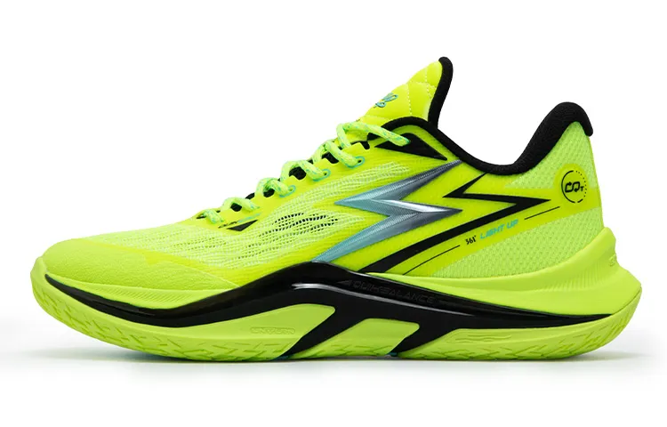 361° Basketball Shoes Men Low-Top Fluorescent Solar Yellow/Obsidian ...