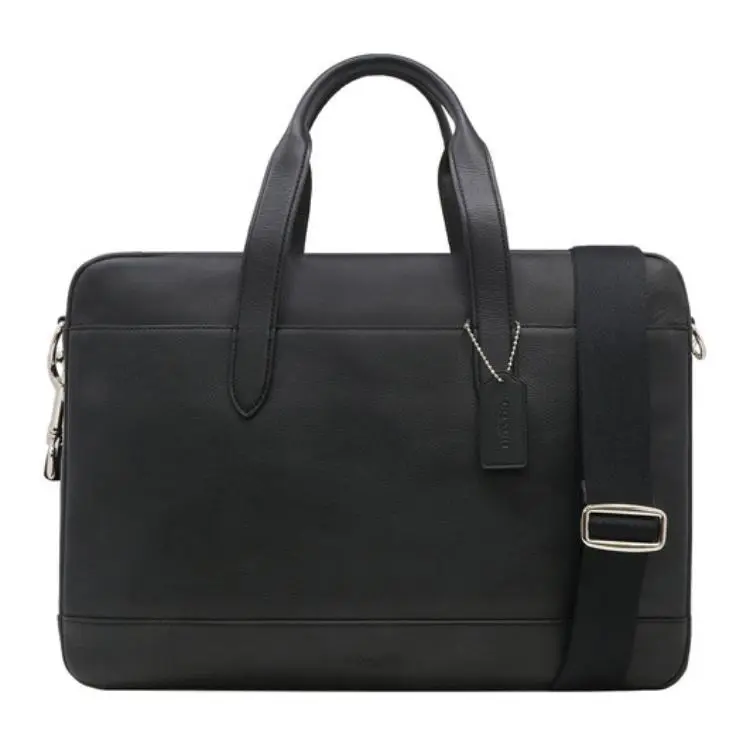 COACH Men’s Hamilton 40 Leather Briefcase Large Black - POIZON