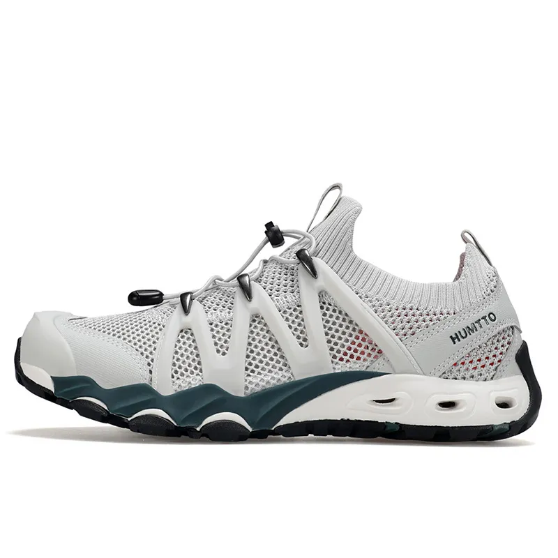 HUMTTO River Trekking Shoes Men's Mercury Gray Ink Blue - POIZON