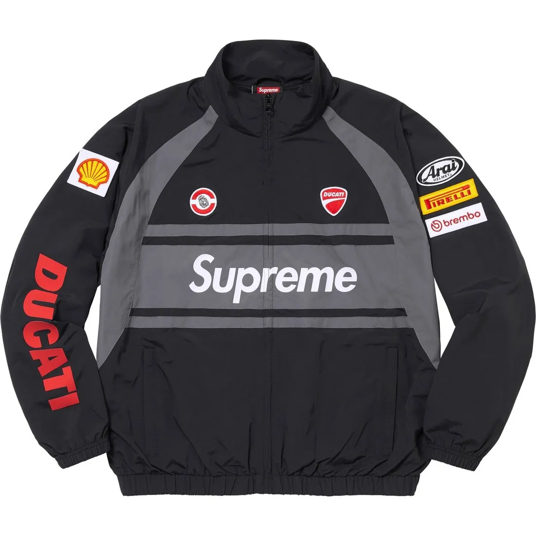Supreme X DUCATI SS24 WEEK16 Track Jacket - Unisex Elastic Hem Zip-up ...