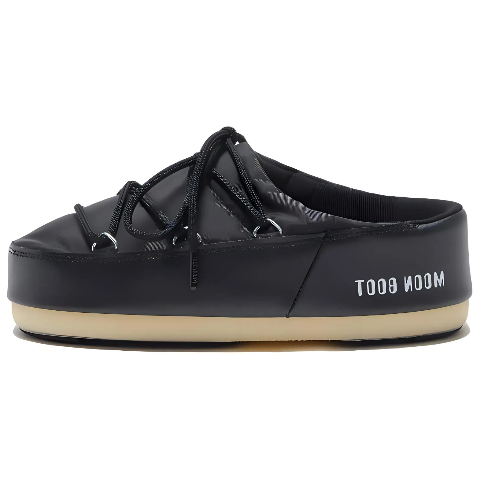 Moon Boot Logo Printed Round Toe Mules Women's - POIZON