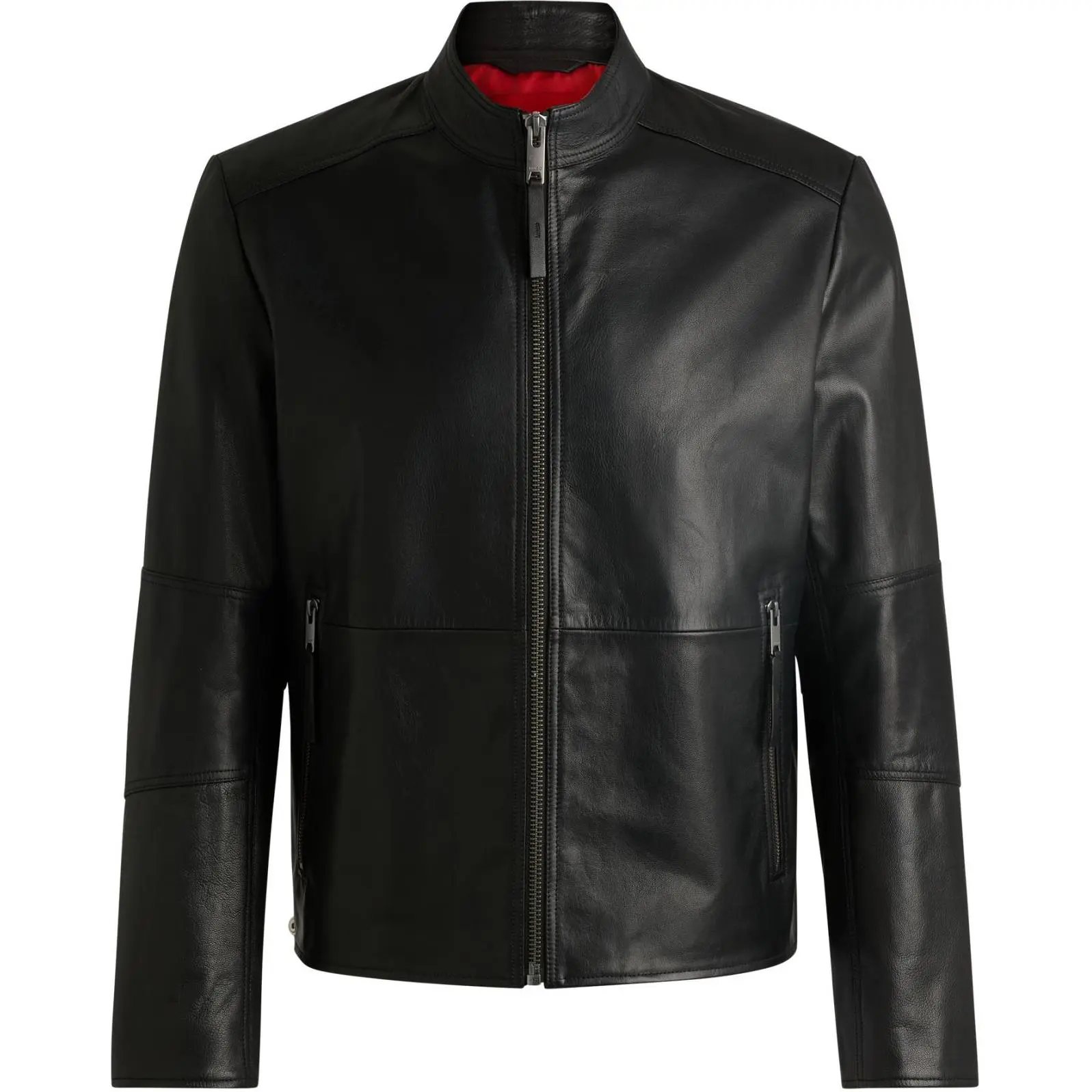 HUGO BOSS Leather Jacket Men's Black - POIZON
