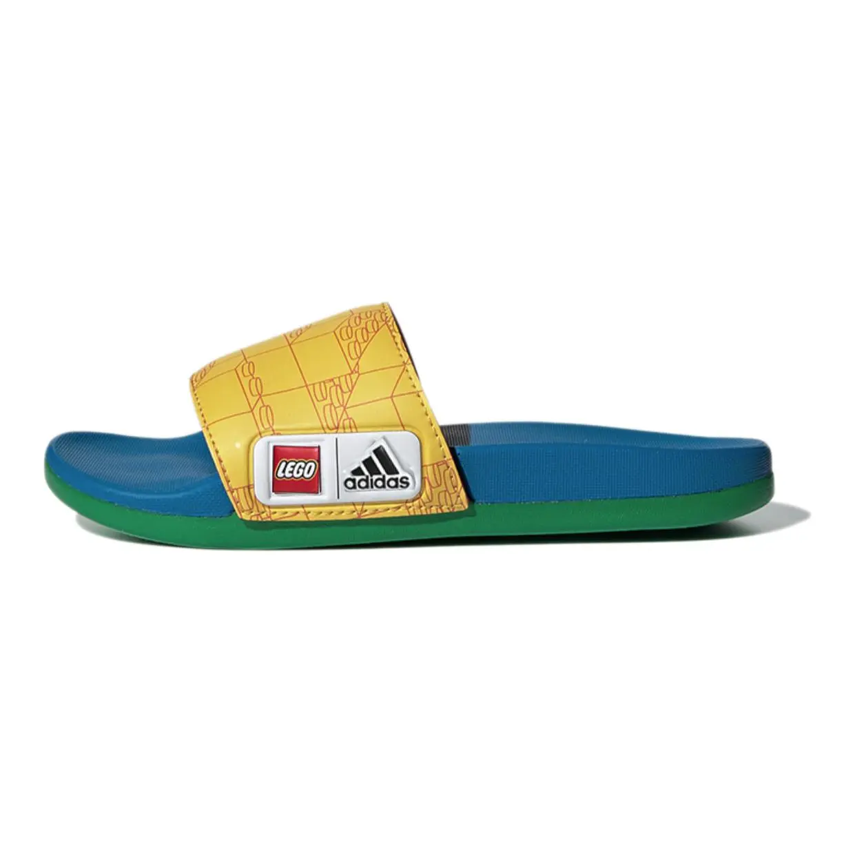 Lego X adidas Adilette Comfort K Kids Slippers Kids Yellow/Blue - POIZON