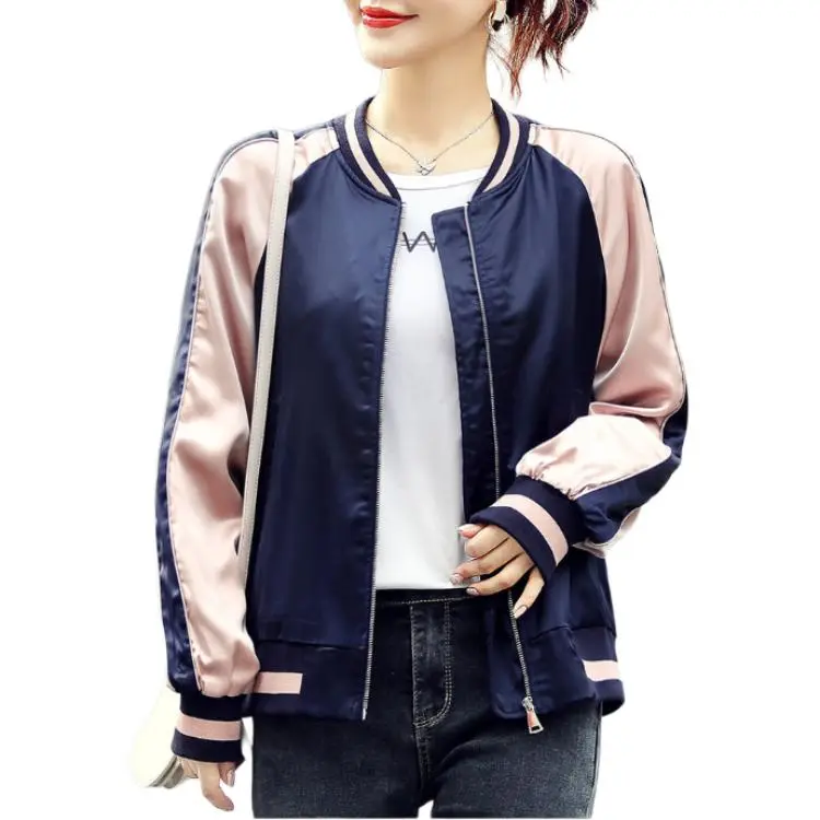 Mo Han Yi Mei Baseball Jerseys Women's Navy Blue With Pink Accents - POIZON