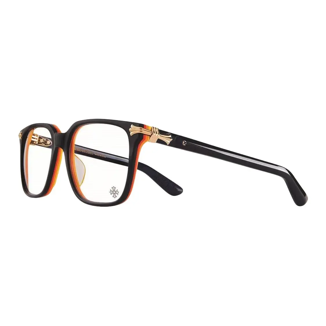 Chrome Hearts Rectangular Eyeglass Frames Unisex Black - POIZON