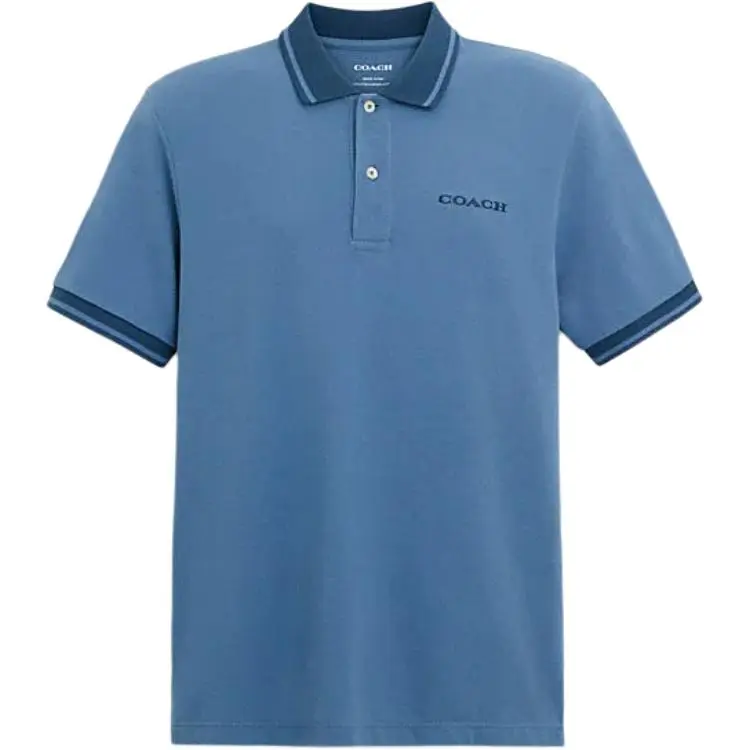 COACH Polo Shirt Men Blue - POIZON