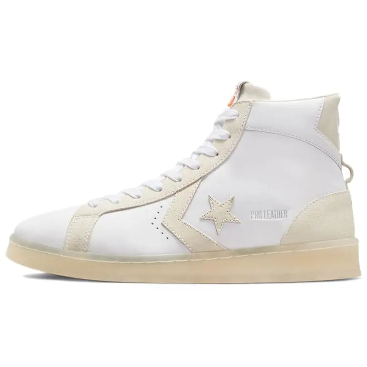 Converse Cons Pro Leather Skateboard Shoes Unisex High-Top Ecru - POIZON