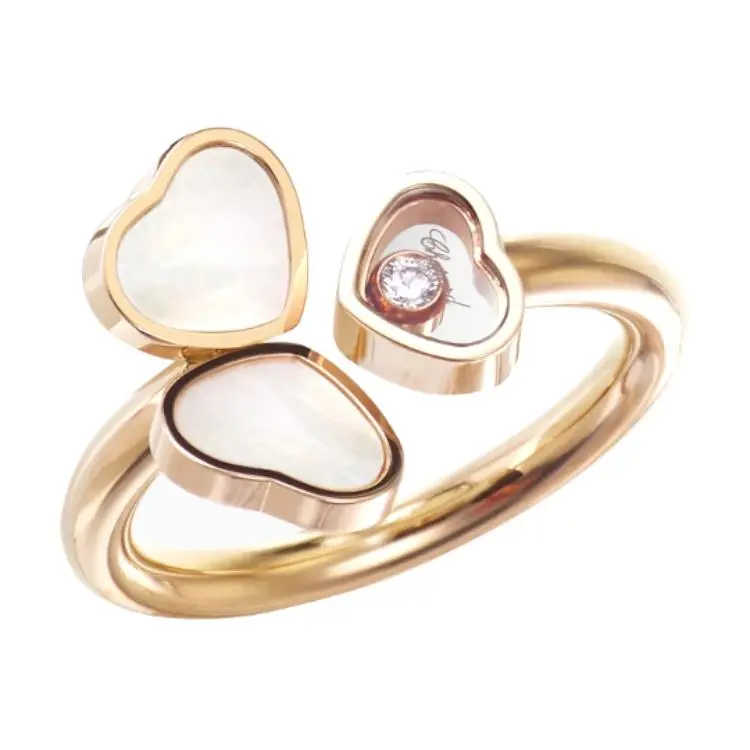 Chopard 18kt Rose Gold Happy Hearts Flower Diamond Ring - POIZON