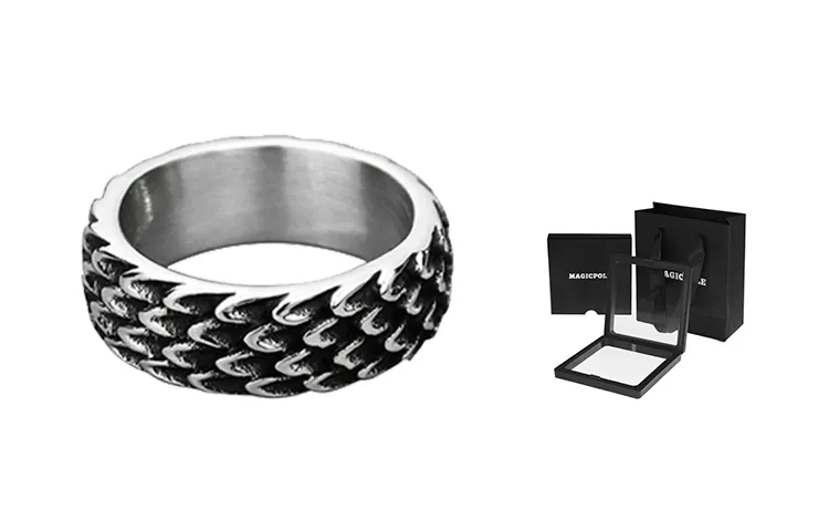 MAGICPOLE Ring Men Reverse Scale Ring - POIZON
