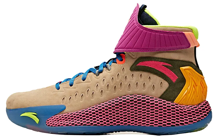 ANTA Kt5 Basketball Shoes Men High Top Dusty Gray/Cool Gray/Neon Green ...