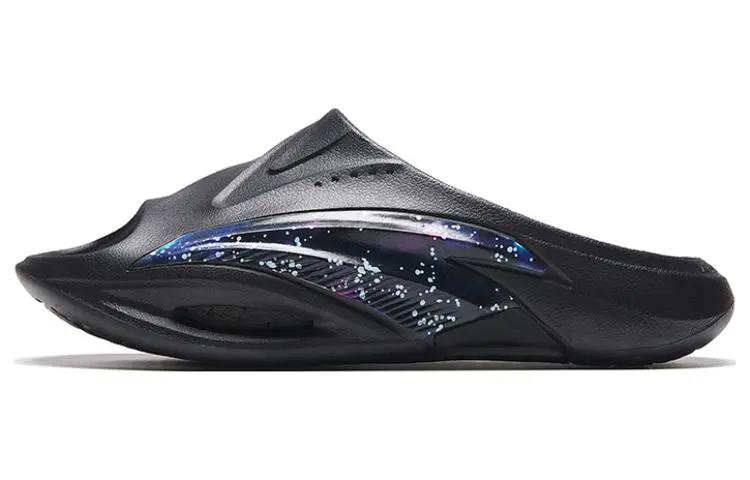 ANTA Nitrogen Bubbles Slide Slippers Men Black/Purple - POIZON