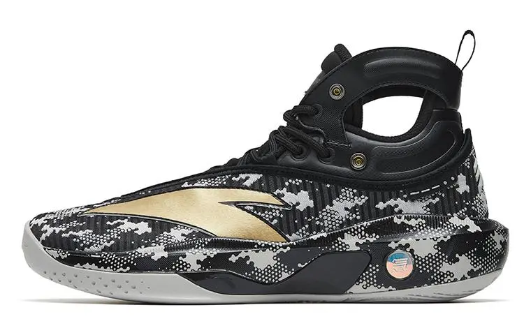 ANTA KT8 Basketball Shoes Men High-top Black Camouflage - POIZON