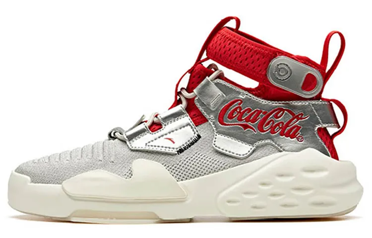 Coca-cola X ANTA Bastard Lifestyle Shoes Men High-top White/Gray/Red US ...
