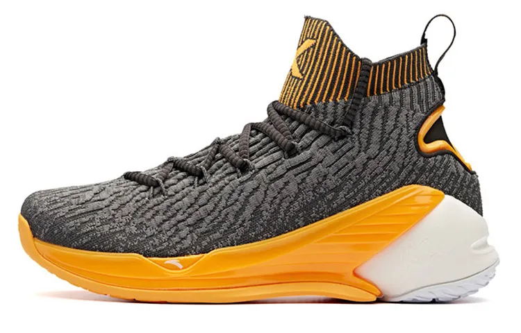 ANTA KT4 Basketball Shoes Men High-top Gray/Yellow - POIZON