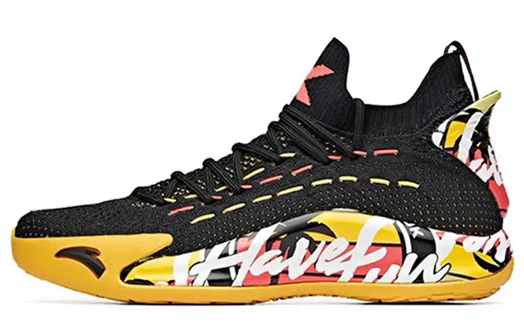 ANTA KT5 Basketball Shoes Men Low-top Yellow/black/pink - POIZON