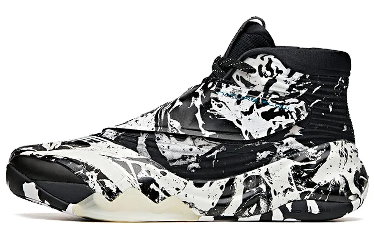 ANTA KT6 Basketball Shoes Men High-top Black/white/mineral Blue US M 7