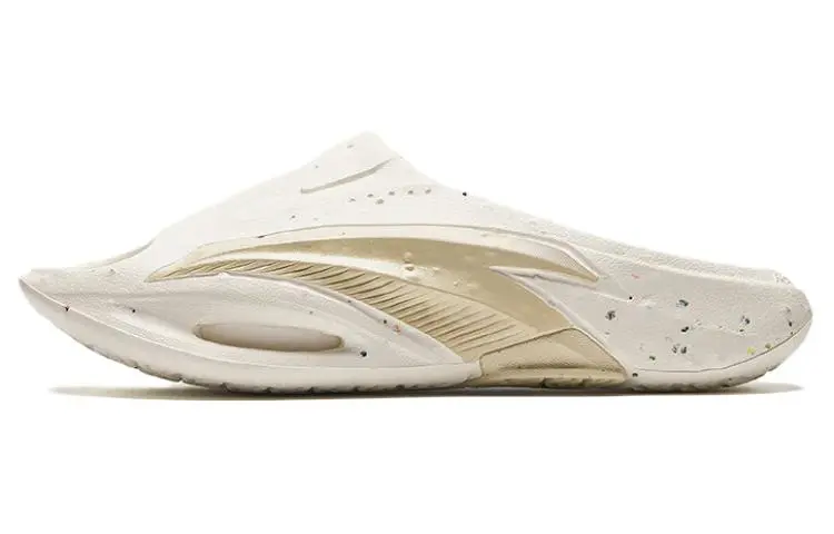 ANTA Nitrogen Bubbles Slide Slippers Men Ivory White/Beige Yellow - POIZON