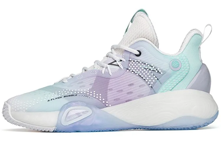 ANTA Bubble Bomb Basketball Shoes Men Low-Top Light Sand Green/Ivory ...