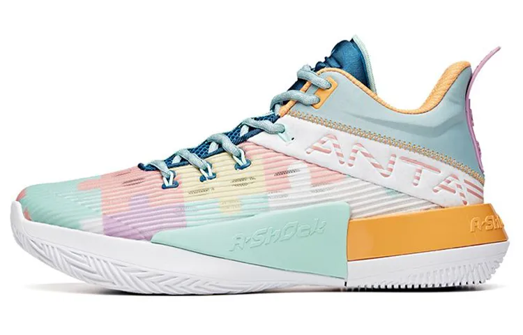 ANTA Attack 2 Basketball Shoes Men Mid-top ANTA White / Crab Shell Blue ...