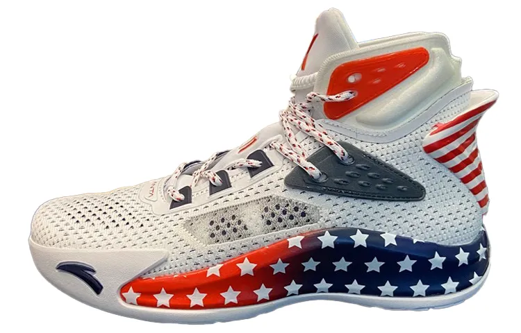 ANTA KT5 Basketball Shoes Men High-top White/Red/Blue US M 11