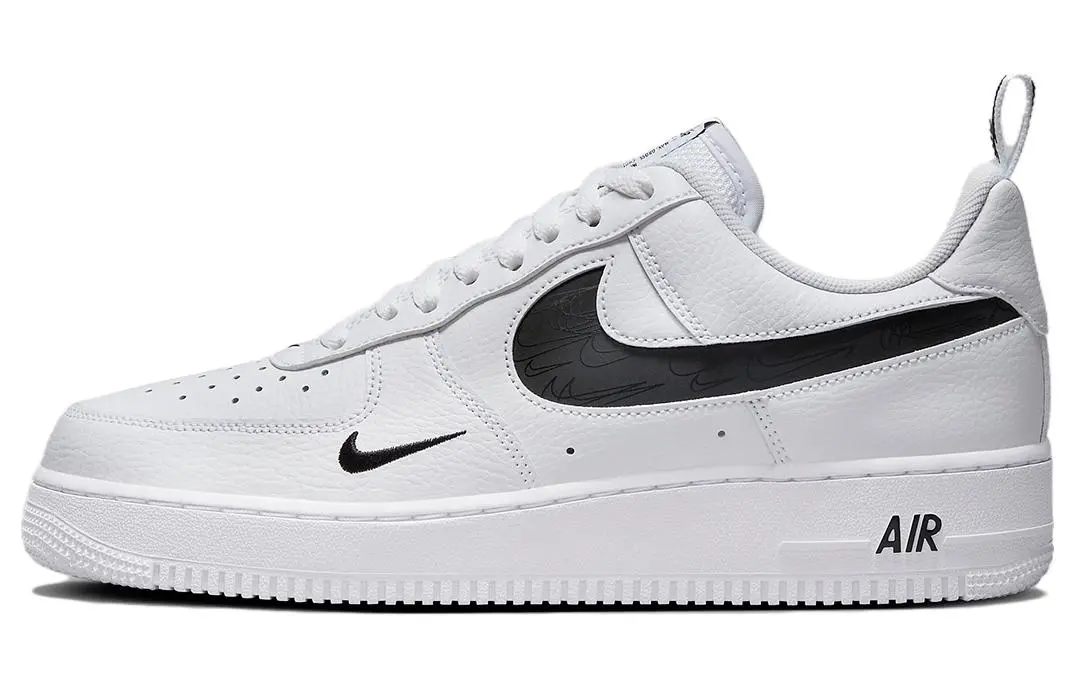 Nike Air Force 1 07 LV8 Reflective Swoosh - White Black US M 9.5