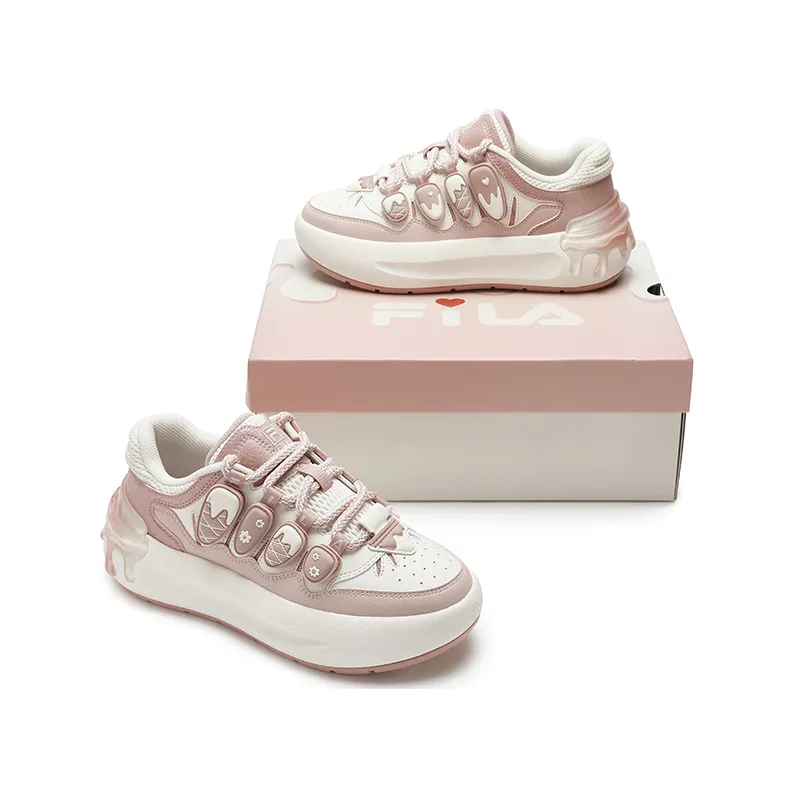 FILA CARROT 2 Skateboard Shoes Women's Low-Top Cream White/Smoke Rose ...