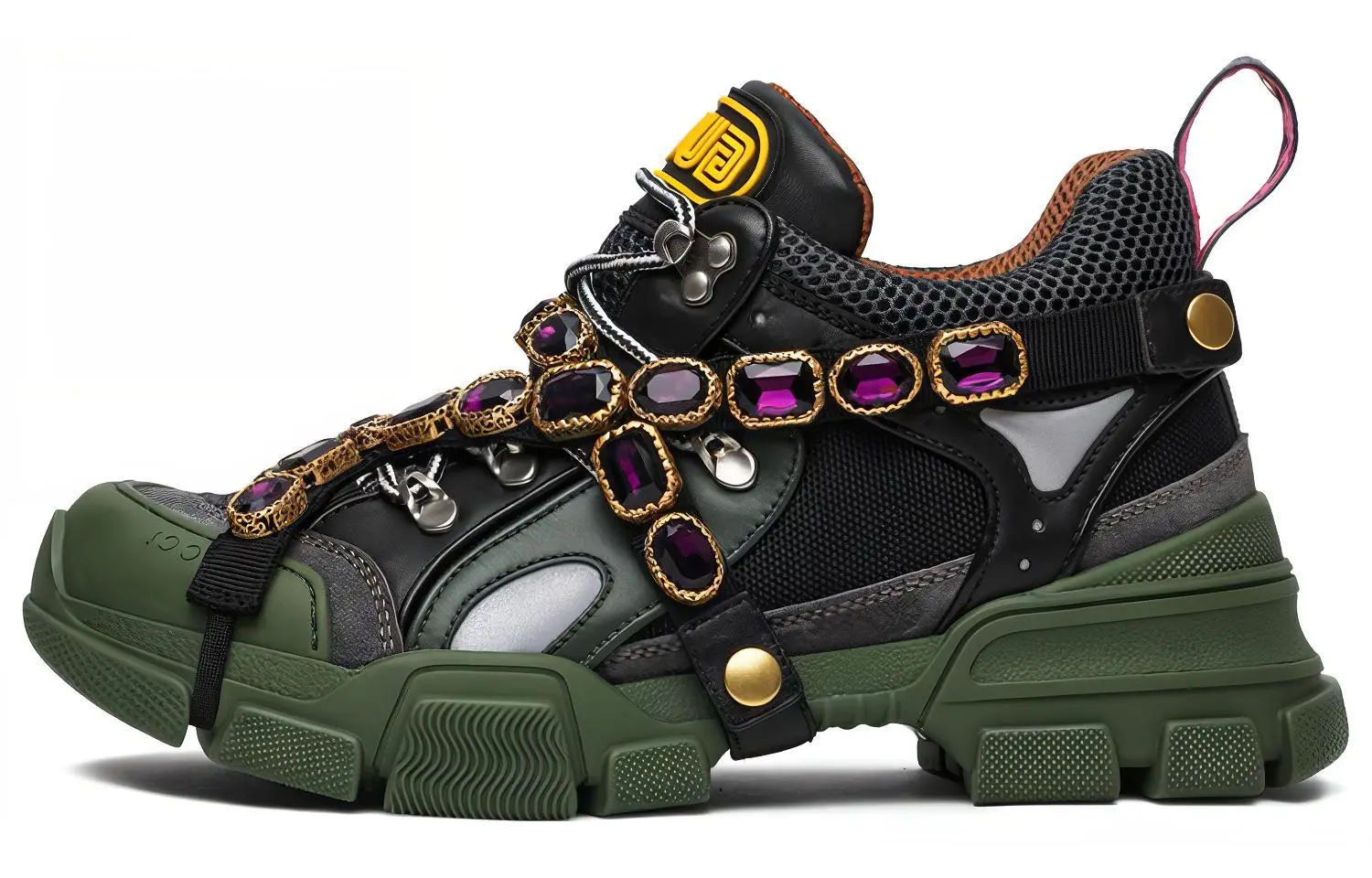 GUCCI Flashtrek SEGA Green Removable Crystal Women's Comes with ...