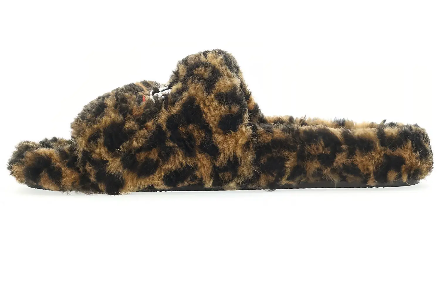 Balenciaga Furry Slide Leopard Brown Black - POIZON