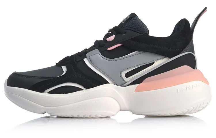 LINING Lifestyle Shoes Women's Low-top Core Black/Solid Gray/Flash Red ...