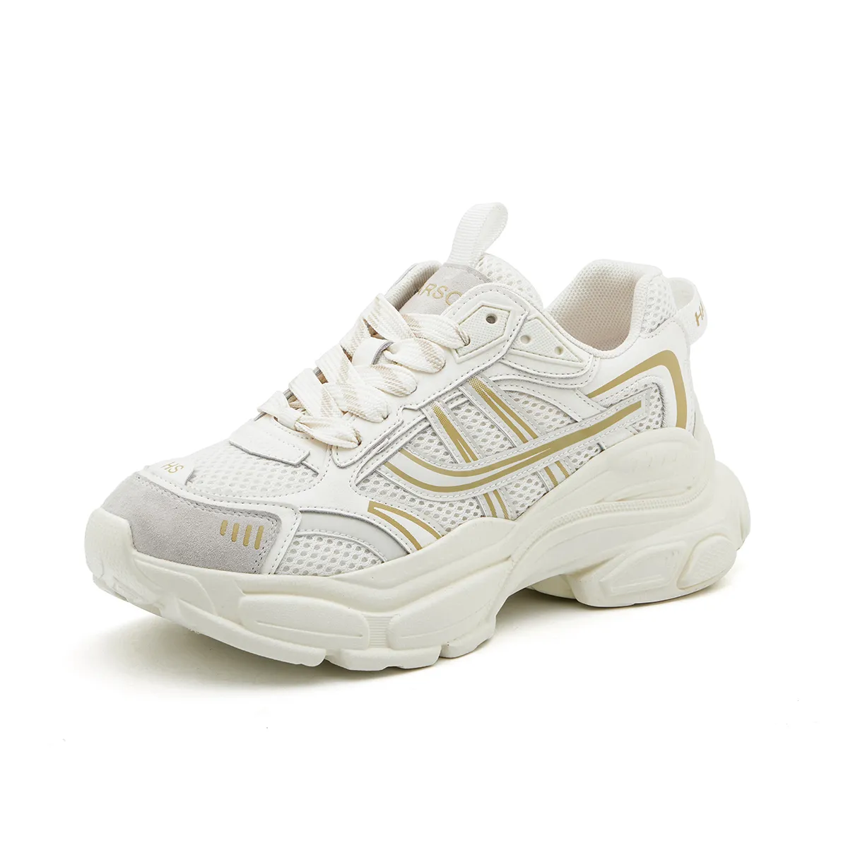 HARSON Chunky Sneakers Women's Low-top Beige - POIZON