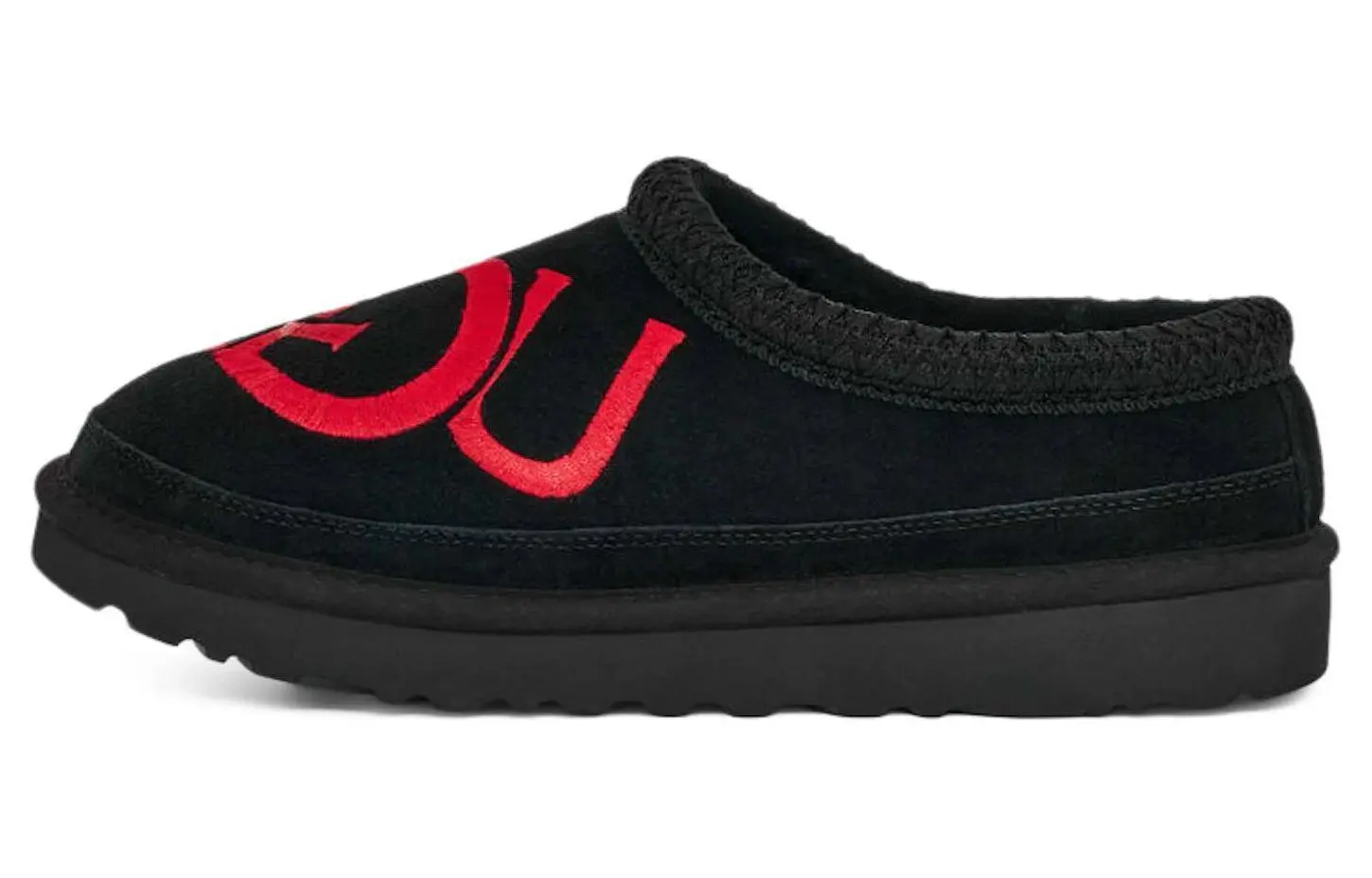 UGG Tasman Logo Slipper Black Samba Red - POIZON