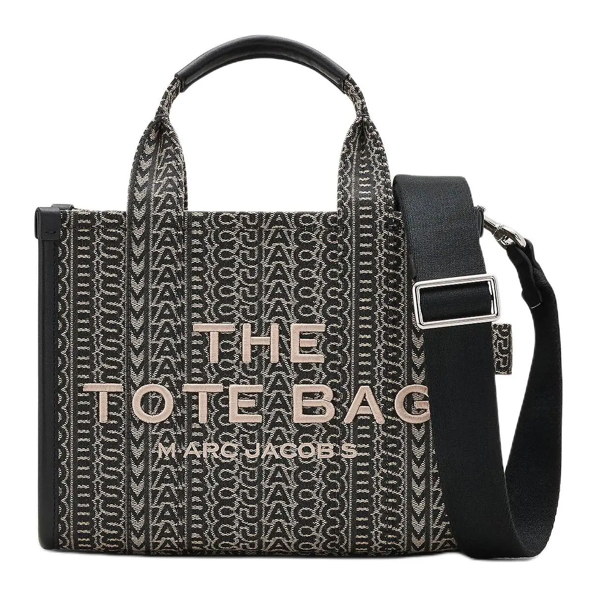 MARC JACOBS Monogram Jacquard Logo Detailed Small Tote Bag - POIZON