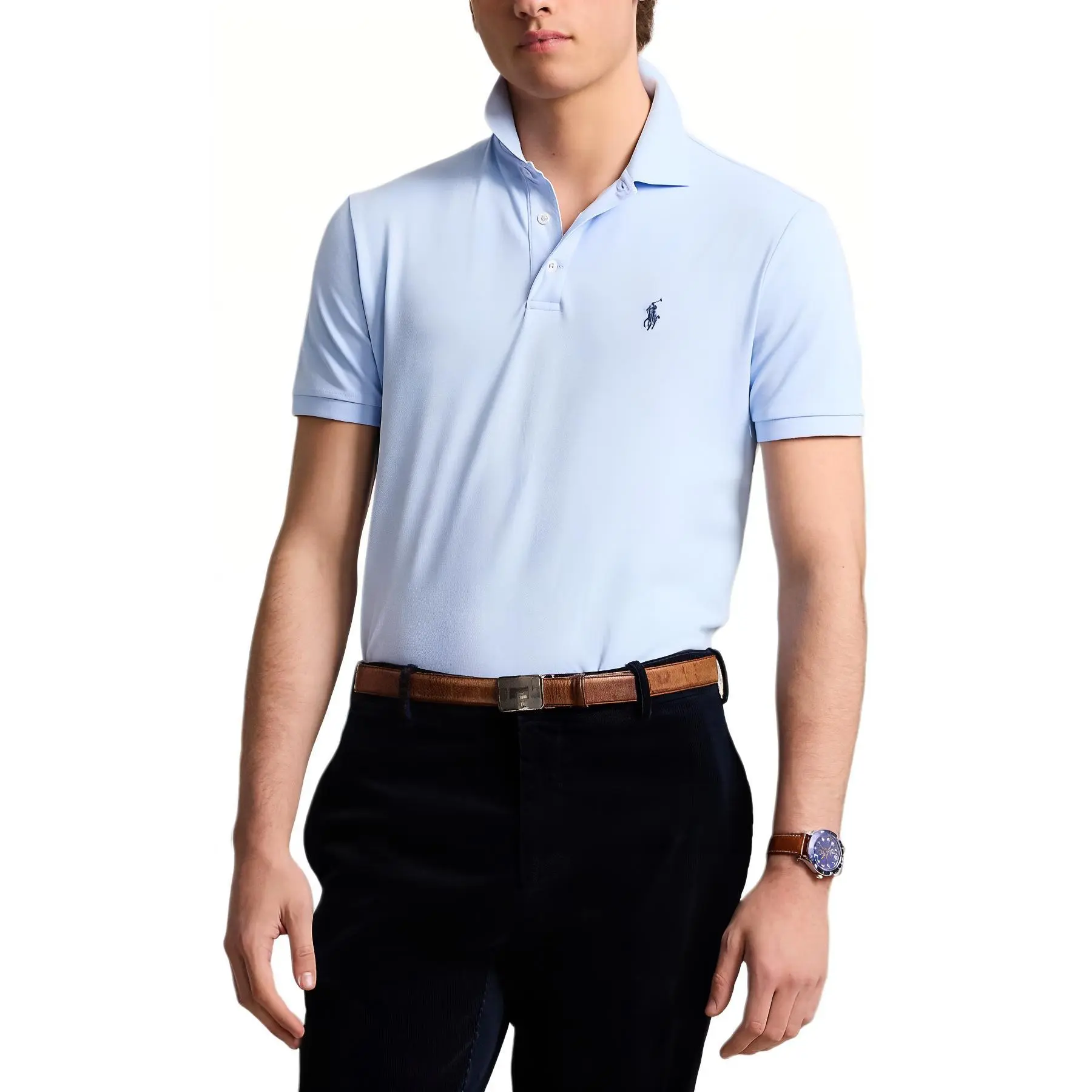 Polo Ralph Lauren Polo Shirt Men Workplace Blue - POIZON
