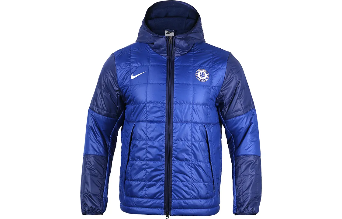 Nike Puffer Jackets Men Blue With White Lettering - POIZON