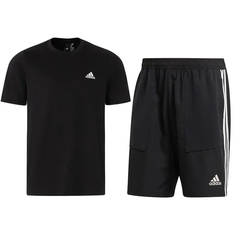 Adidas Casual Sportswear Unisex Black Top+Black Pants L - POIZON