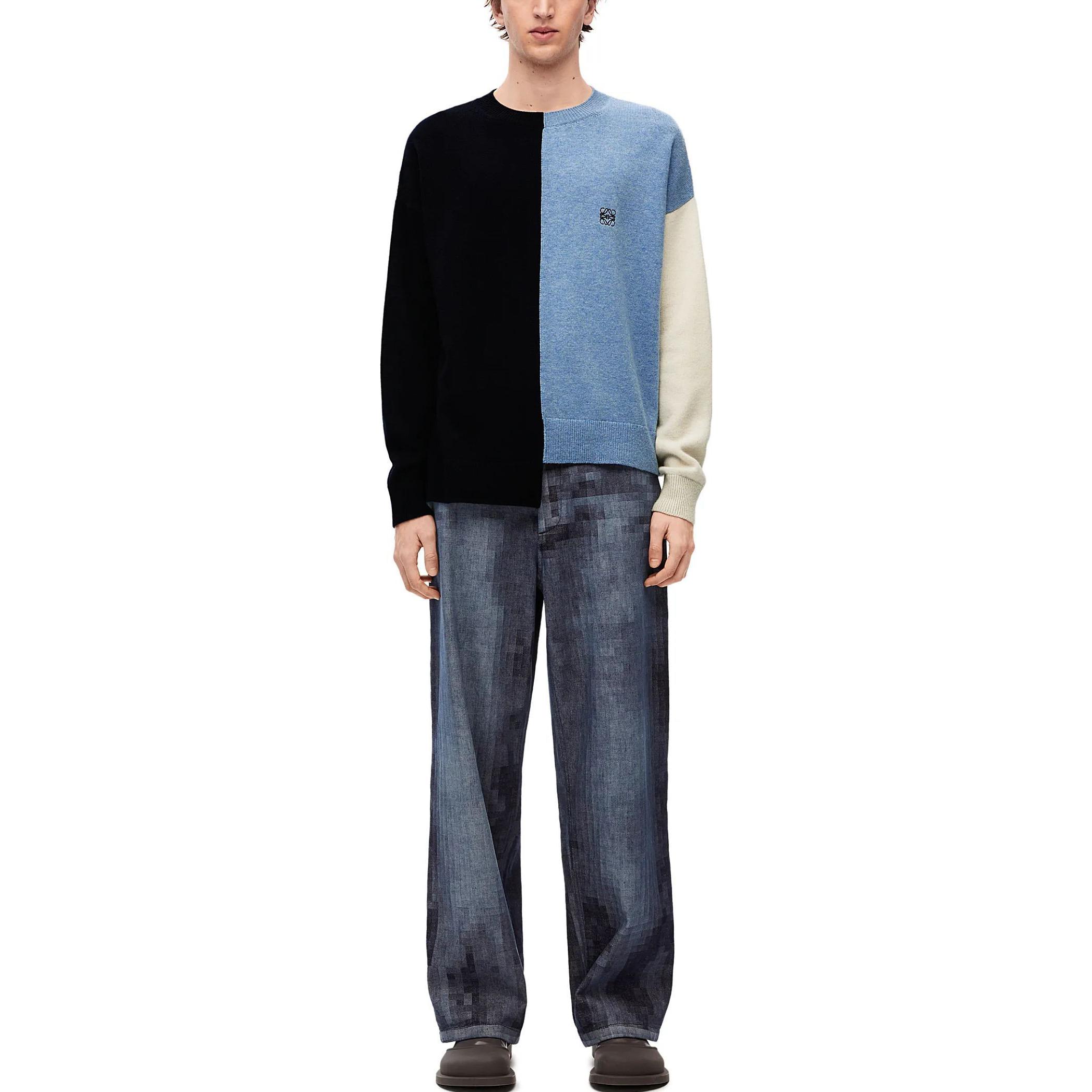LOEWE Asymmetric Colour-Block Knitted Jumper Multicolor M LOEWE Asymmetric Colour-Block Knitted Jumper Multicolor M