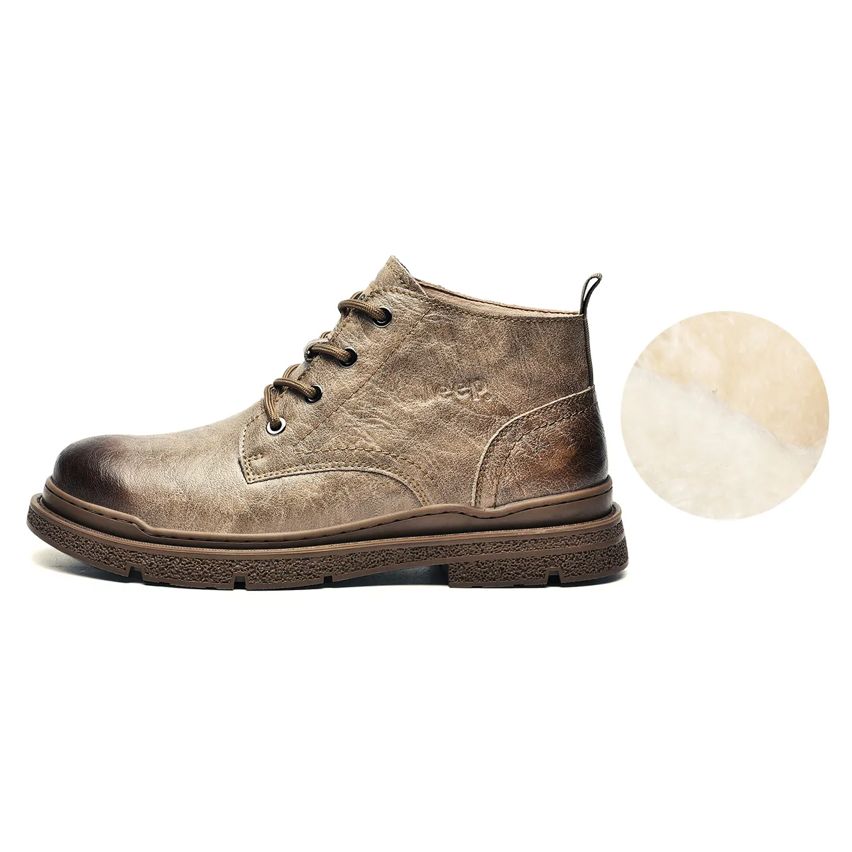 Jeep Martin Boots Men Light Brown - POIZON