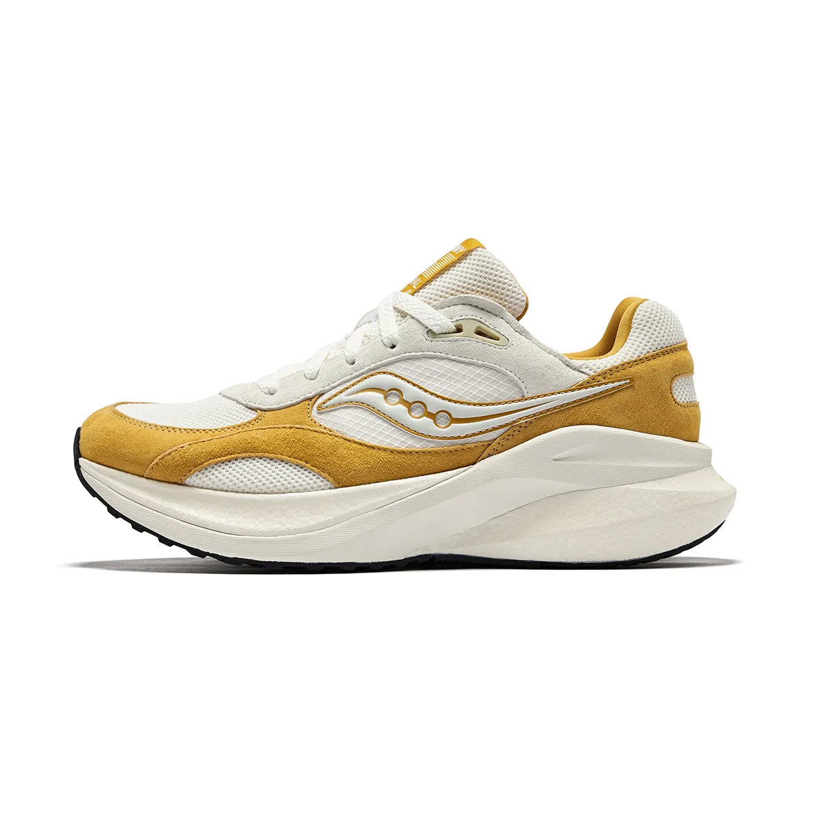 Saucony MARSHAL Running Shoes Unisex Low-Top Beige Yellow - POIZON