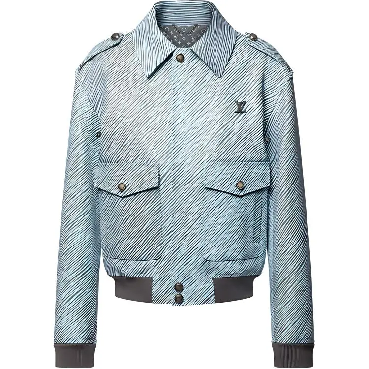 LOUIS VUITTON Leather Jackets Men Blue - POIZON