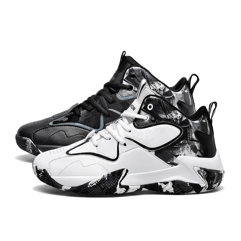 Black-tailed deer Basketball Shoes Unisex High-Top Black Cyan Green 36 ...