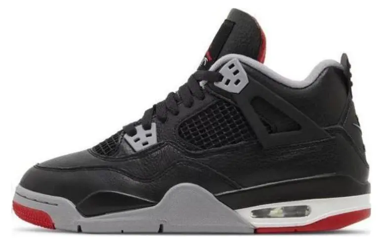 Air Jordan 4 Retro 'Bred Reimagined' GS Black/Cement Grey/Varsity Red ...