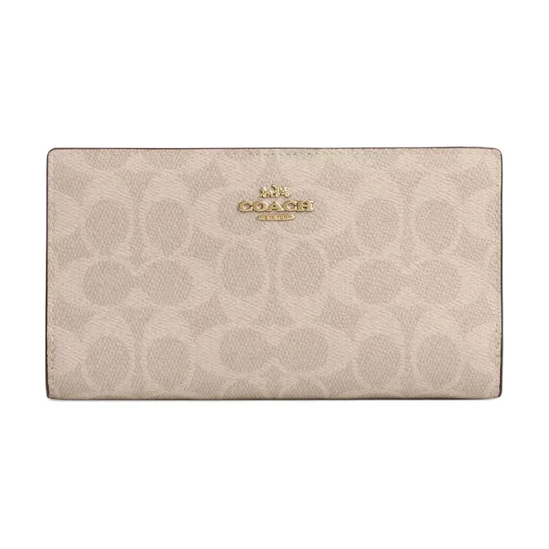 COACH Signature Wallets Sand/White - POIZON