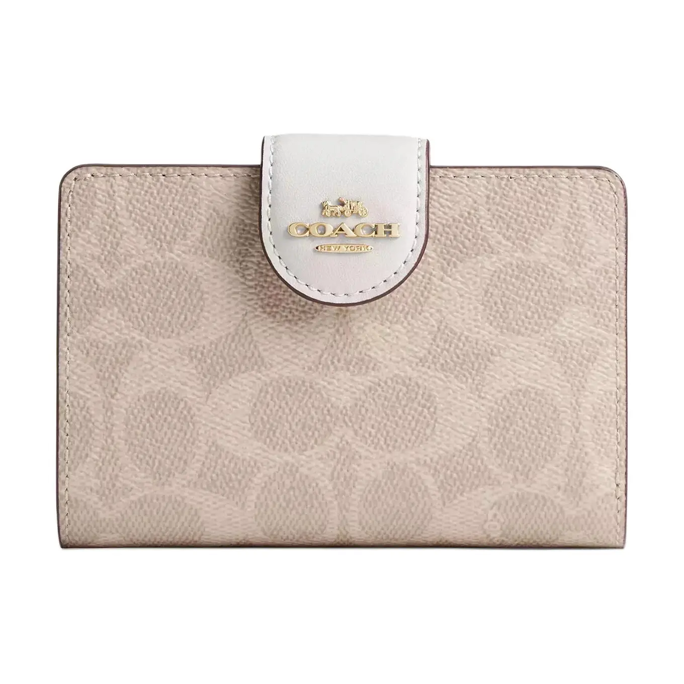 COACH Signature Wallets Sand With Chalk Pink Accents - POIZON