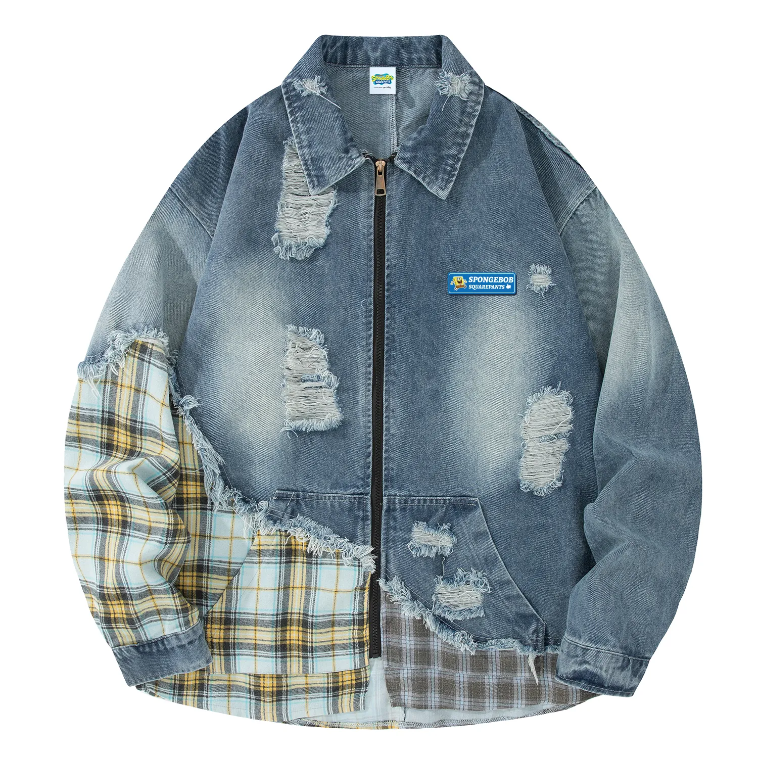 SPONGEBOB SQUAREPANTS Denim Jackets Unisex - POIZON